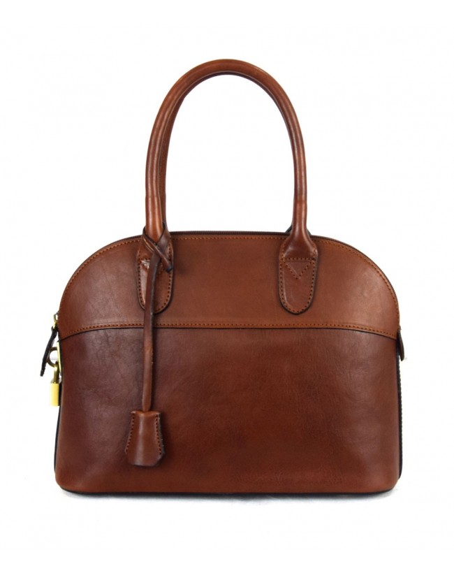 Leather Handbag for Woman with Padlock - Frida